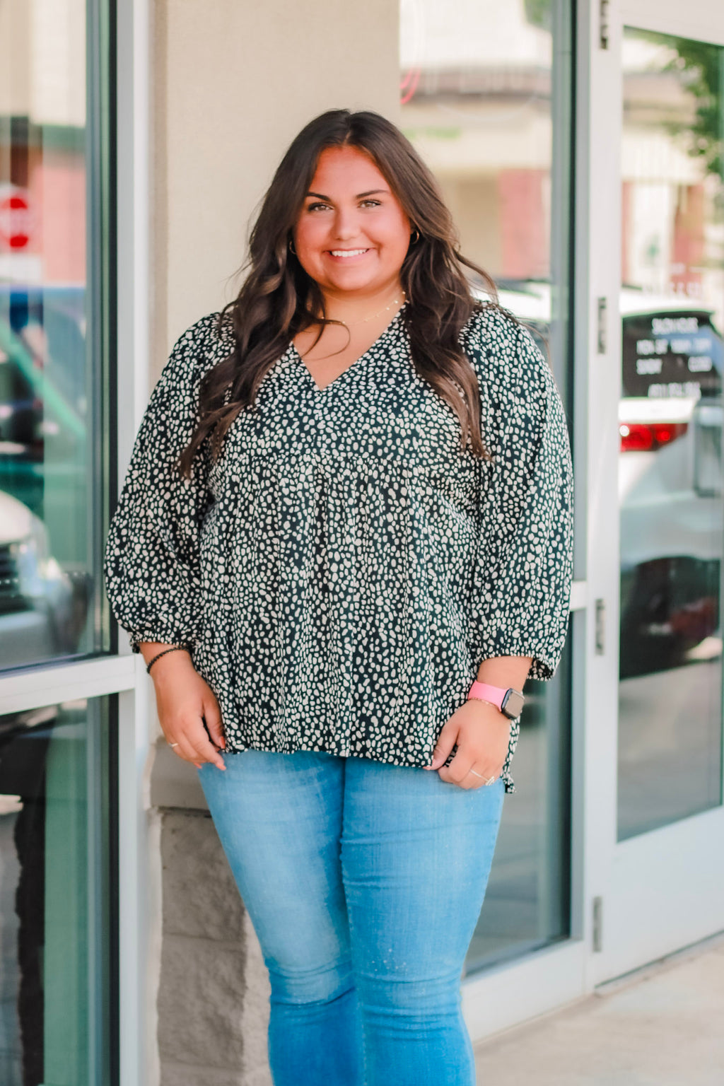 Spotted in Time Blouse in Black – Allure Clothing Boutique