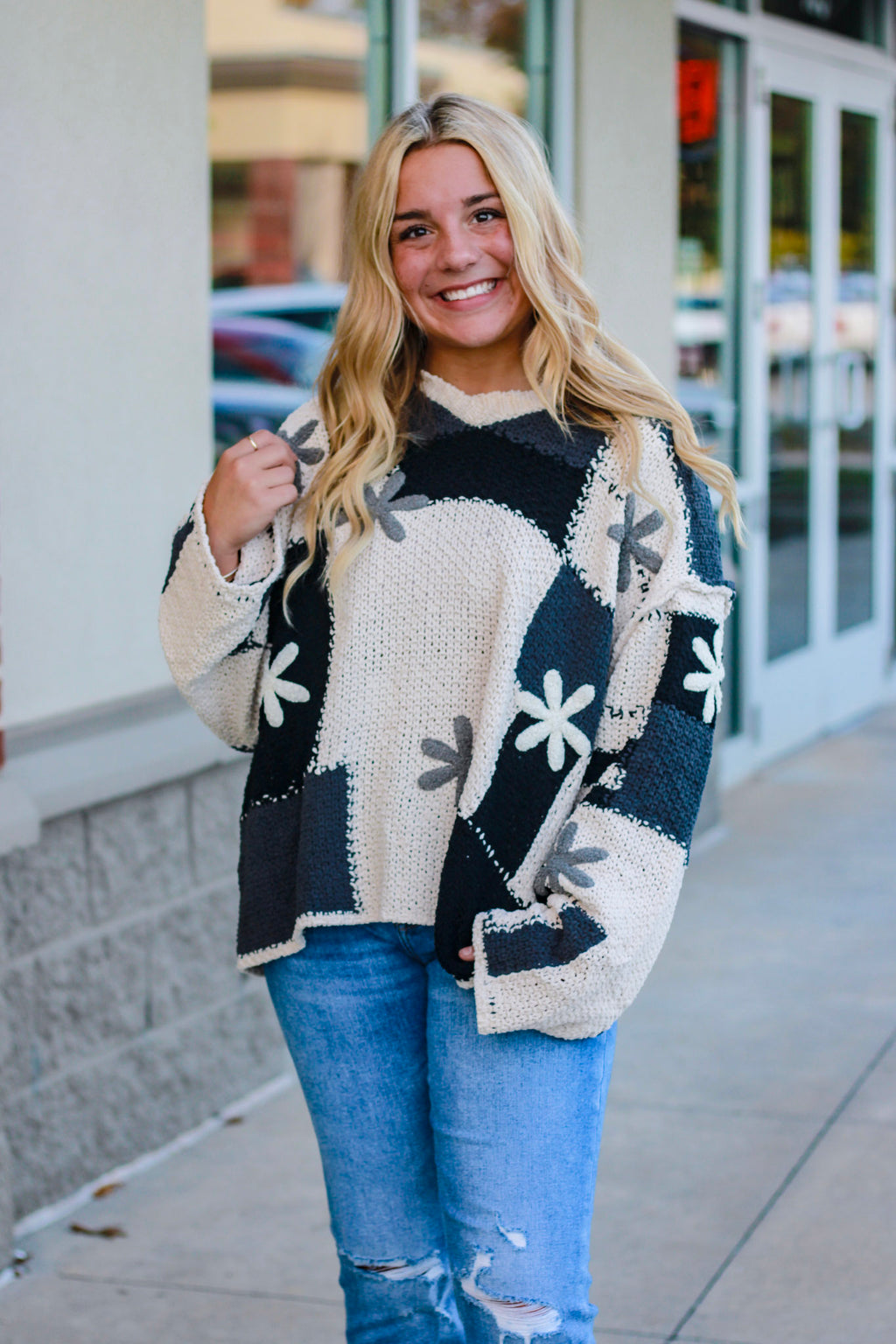 Patch It Up Sweater – Allure Clothing Boutique