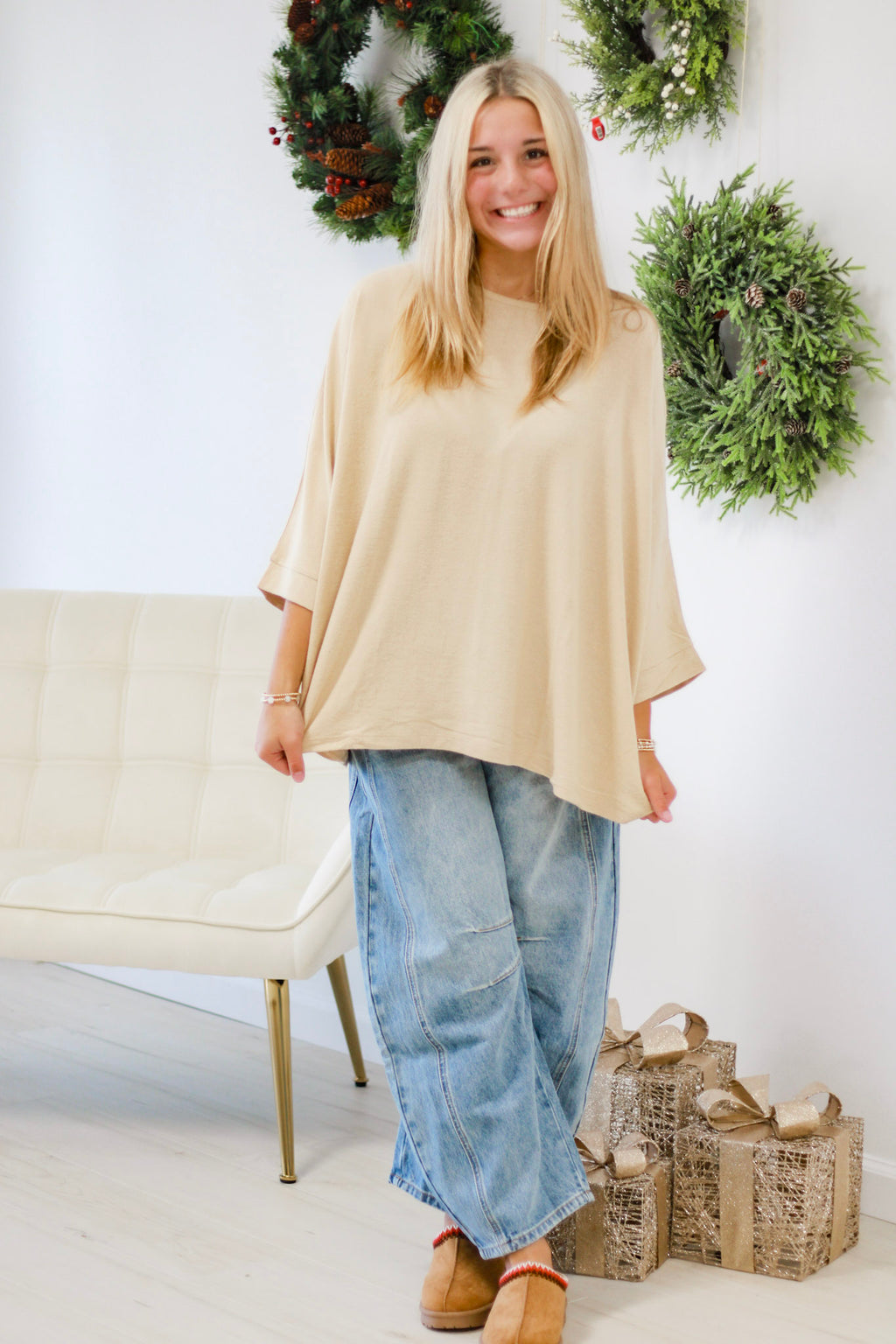Along Those Lines Dolman Sweater – Allure Clothing Boutique