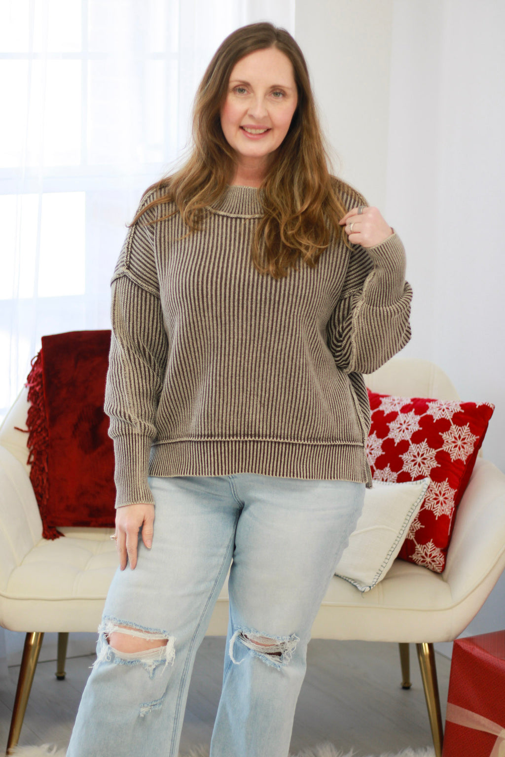 Fireside Magic Sweater in Brown – Allure Clothing Boutique