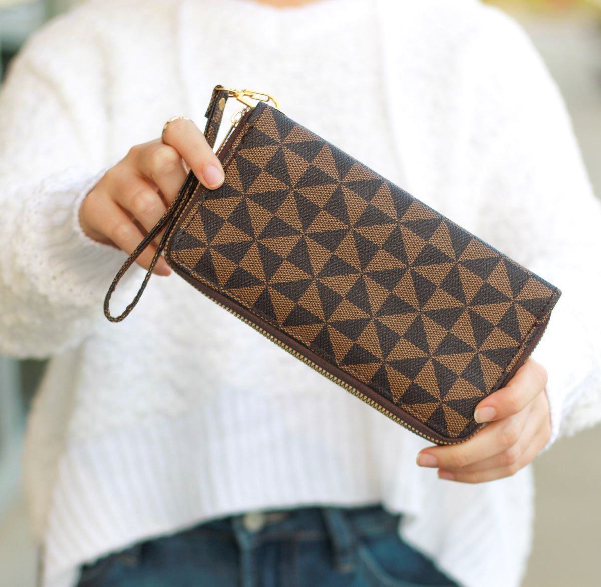 Brown Triangle Wallet - Allure Clothing Boutique