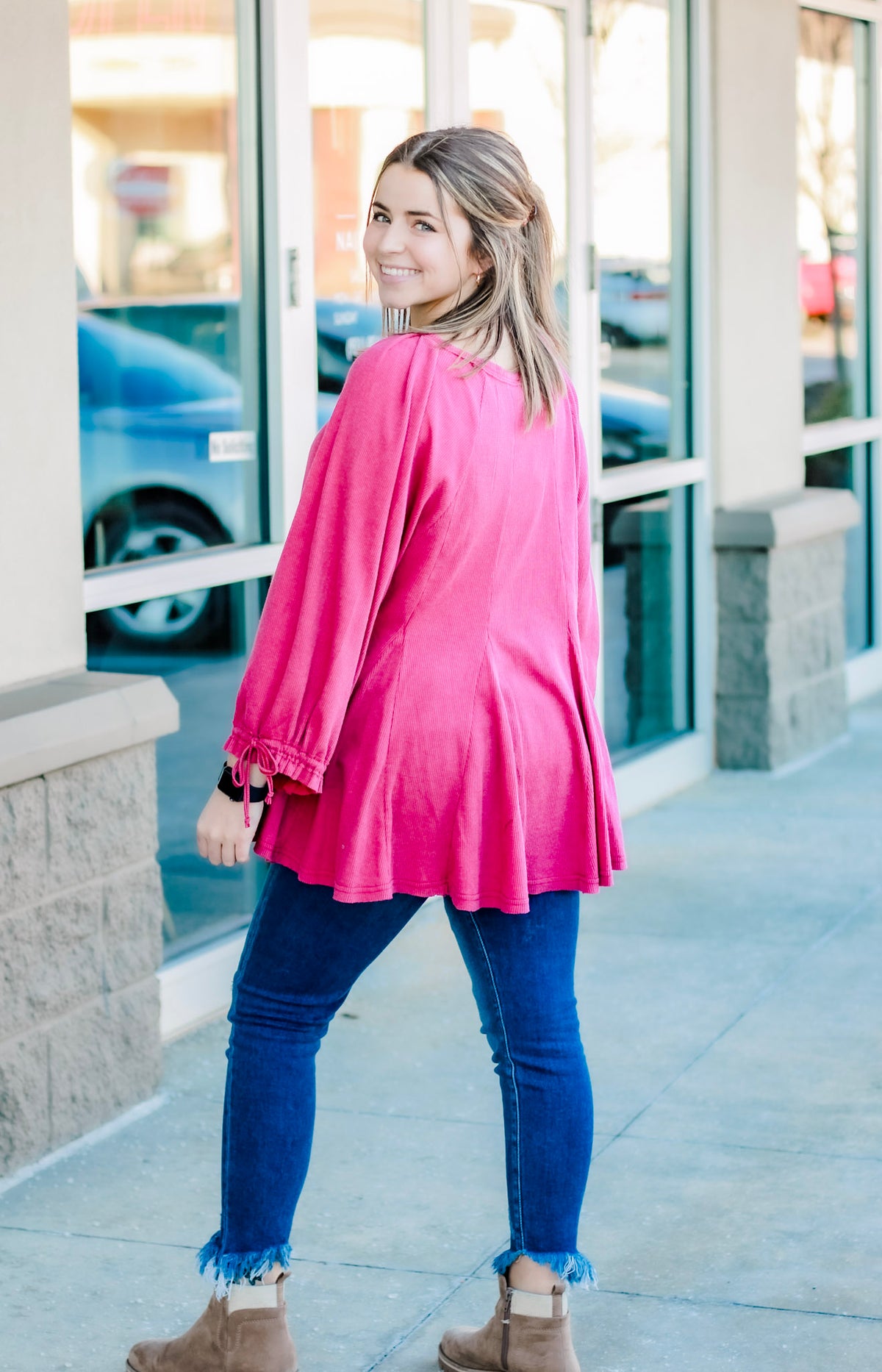 Take My Hand Blouse in Fuchsia - Allure Clothing Boutique