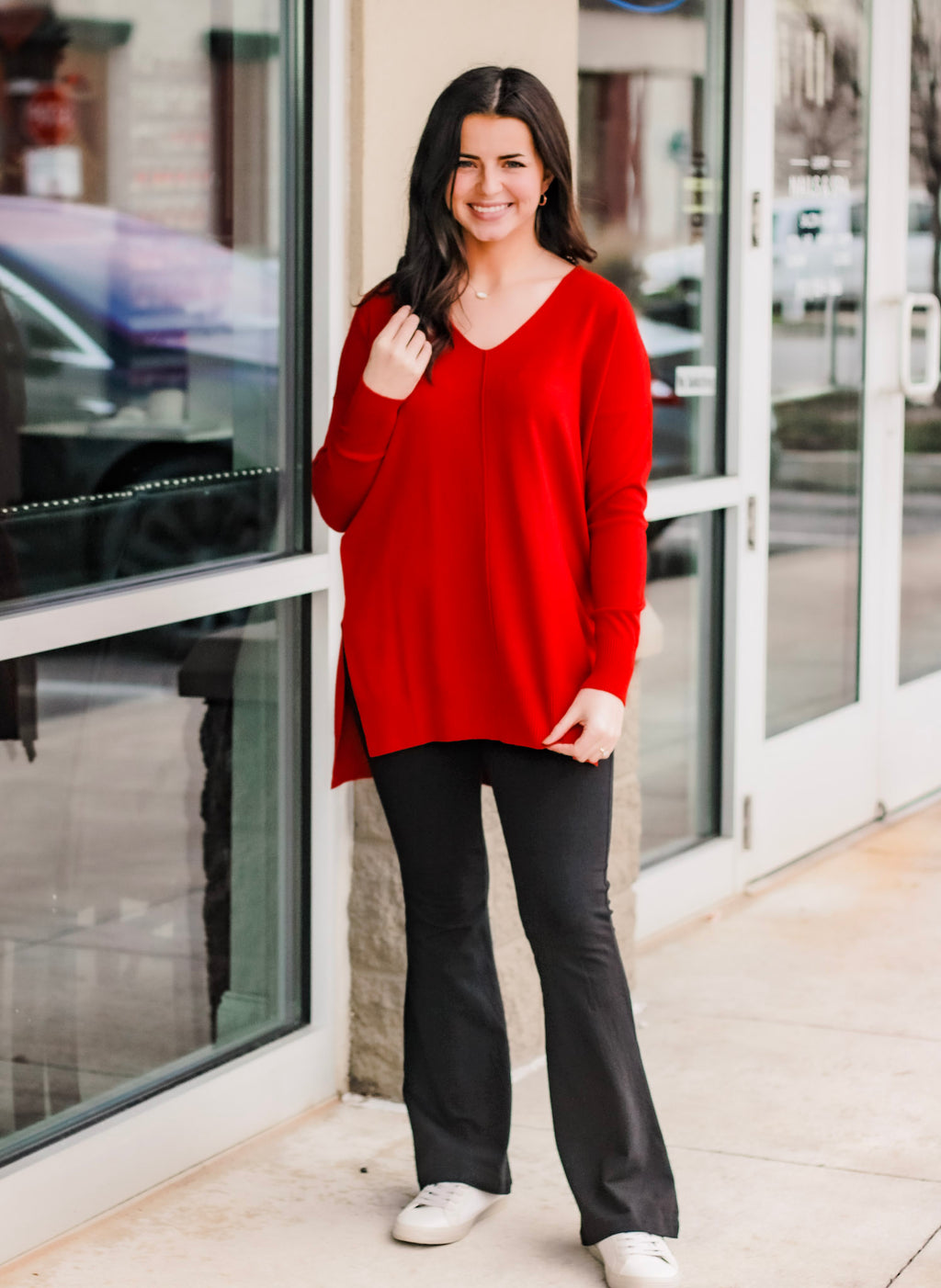 Happy Holidays Red Sweater – Allure Clothing Boutique