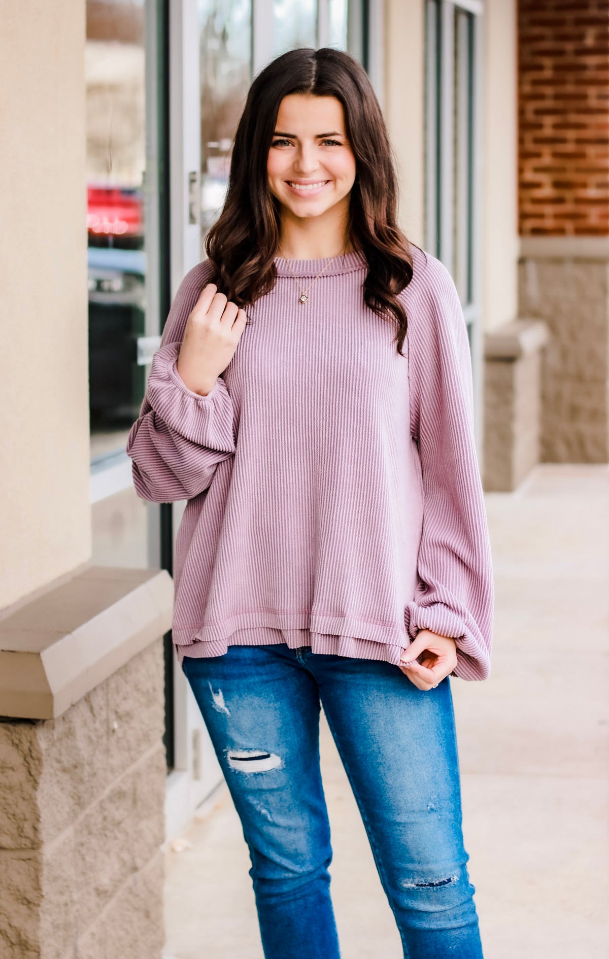 Our Favorite Ribbed Top in Lilac - Allure Clothing Boutique
