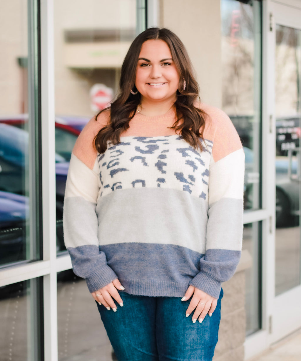 Wild About Life Sweater in Blue – Allure Clothing Boutique